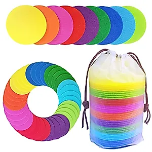 Carpet Spots for Classroom, Multicolor Circles Sit Dots for Classroom Decoration Teacher Supplies, Carpet Floor Spots Markers Good for Kids to Play and Wait for Line Up, 9 Colors, 36Pcs