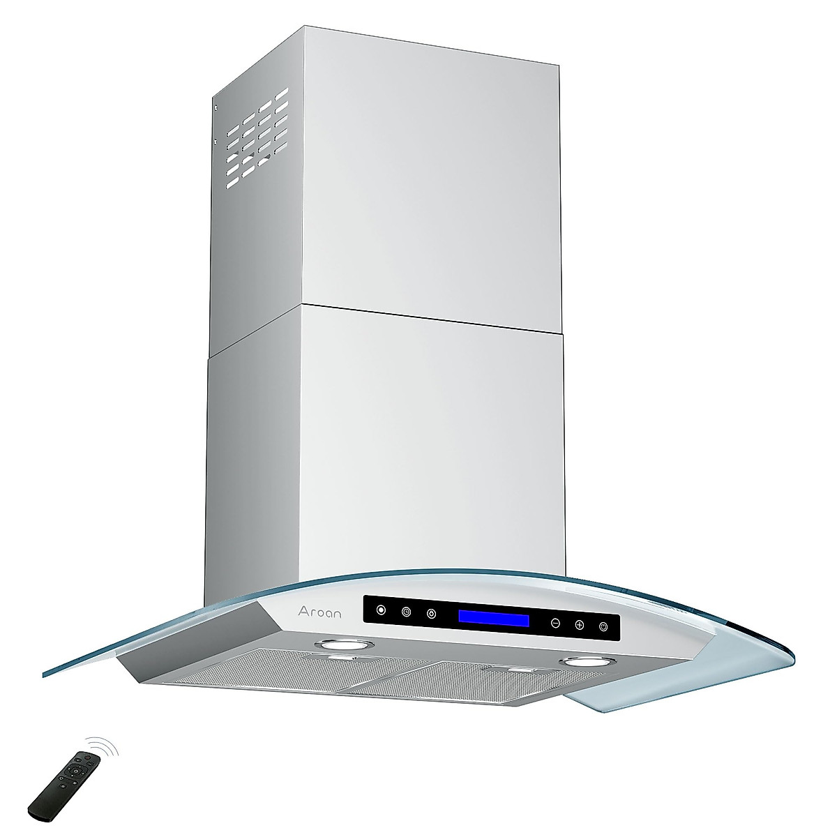 AROAN 30 inch Wall Mount Glass Range Hood, Stainless Steel Kitchen Chimney Vent Hood with 780 CFM & Four-Speed Touch Panel, 2pcs Adjustable LED, Tempered Glass Visor (PA03-30)