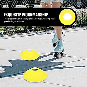 CLISPEED Mini Football 14pcs Games Agility Professional Field Athletics Soccer Yellow Accessory Function Basketball Outdoor Plastic Practice Football Kit Reflective Cones Flexible Mini Soccer Ball