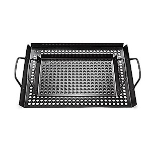 Outset 76452 Non-Stick Grilling and Bbq Grid, 7" x 11", 14" x 11", Set of 2 Black