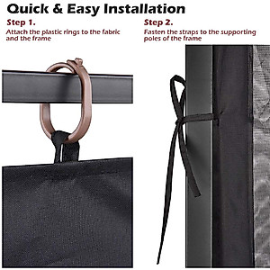 Yescom Universal Replacement Mesh Netting Screen Wall Sidewall Curtain with Zipper for 10x10ft Yard Gazebo Canopy Tent