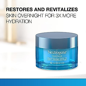 Neutrogena Hydro Boost Night Moisturizer for Face, Hyaluronic Acid Facial Serum for Dry Skin, Oil-Free and Non-Comedogenic, 1.7 oz