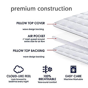 SUFUEE Mattress Topper Full & Mattress Pad Protector - Quality Plush Luxury Down Alternative Pillow Top -  2inch Extra Thick Mattress Cover(54"x75")