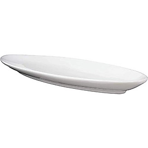 Ebros Kitchen Dining Modern Contemporary Sleek Design Natural White Porcelain Oval Plates Serving Platters Restaurant Supply Dishwasher And Microwave Safe Serveware (2, 16"Long)