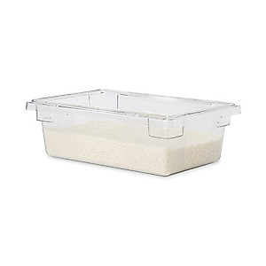 Rubbermaid Commercial Products,Polycarbonate Food Storage Box/Tote for Restaurant/Kitchen/Cafeteria, 3.5 Gallon, Clear (FG330900CLR)