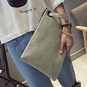 Mily Oversized Clutch Bag Purse Envelop Clutch Chain Tote Shoulder Bag Handbag Foldover Pouch Gray