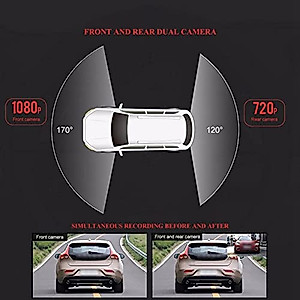 Besuso 4.3 Inch Car DVR Rearview Mirror Driving Video Recorder Lens Dash Camera 1080P IPS Front and Rear Camera Dash Cam