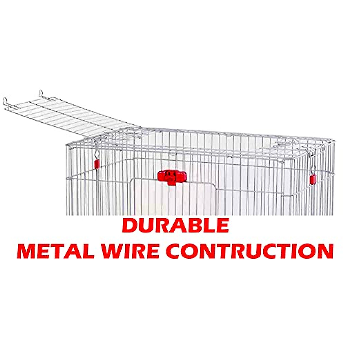 Pink Extra Large Deluxe Indoor Outdoor Multi-Level Guinea Pig Chinchilla Ferret Squirrel Hedgehog Kitten Rabbit Bunny Hutch House Critter Habitat Removable Washable Tray with Lockable Casters