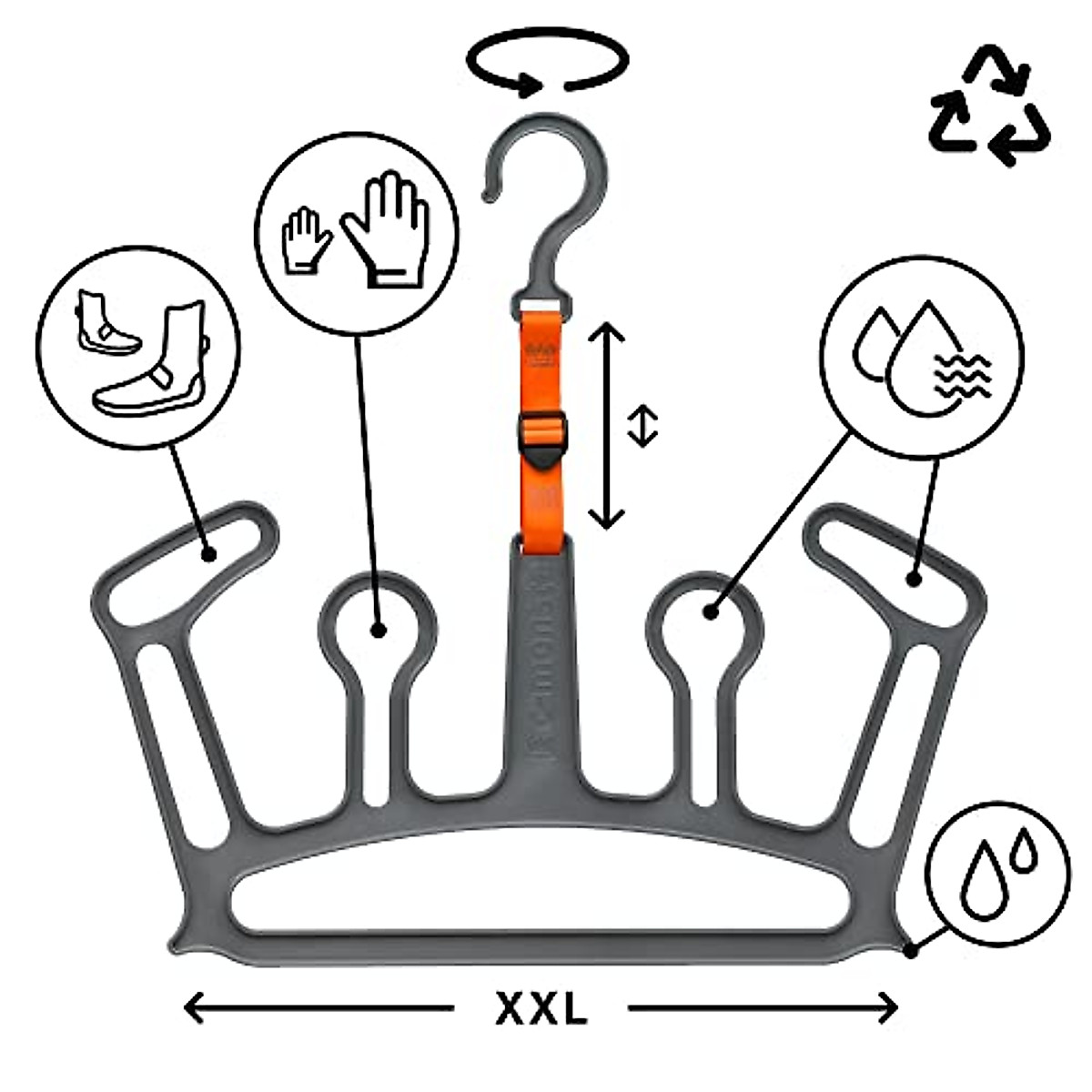 c-monsta Wetsuit Hanger is a Quick Drying Heavy Duty Hanger for Wetsuit, Gloves and Boots (V1)