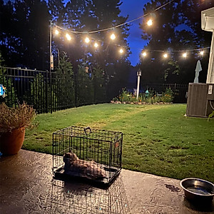 FLY HAWK Outdoor String Lights, String Light Terrace Garden Terrace Residential Cafe Wedding Decoration with Rust Bracket LED or Suspended Light Solar Bulb Upgrade