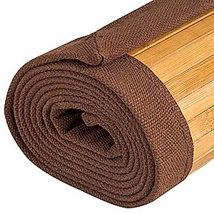 5' X 8' Floor Carpet, Bamboo Area Rug Floor Carpet Natural Bamboo Non-Slip Roll Runner Indoor Outdoor for Bathroom, Kitchen, Garden (60” x 96”)