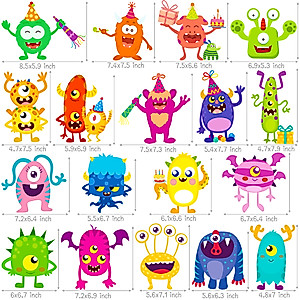 20pcs Cartoon Monster Hanging Swirls Decorations Monster Bash Birthday Party Decorations Little Monster Ceiling Streamers Decorations for Monster Birthday Party Baby Shower Supplies
