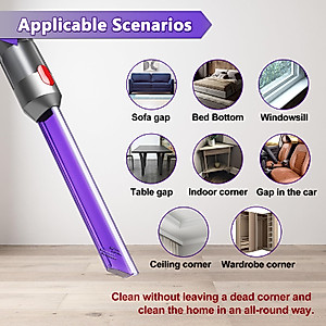 ilovelife Crevice Tool Nozzle Brush with Led Lights Quick Release for Dyson V7 V8 V10 V11 V15 Cordless Vacuum Cleaner Parts