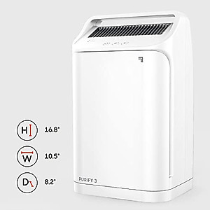 Sharper Image PURIFY 3 Air Cleaner with True HEPA Filtration, Night Light, for Home, Office, Bedroom