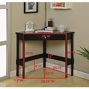 Kings Brand Furniture - Hastings Wood Home & Office Corner Desk with Drawer, White