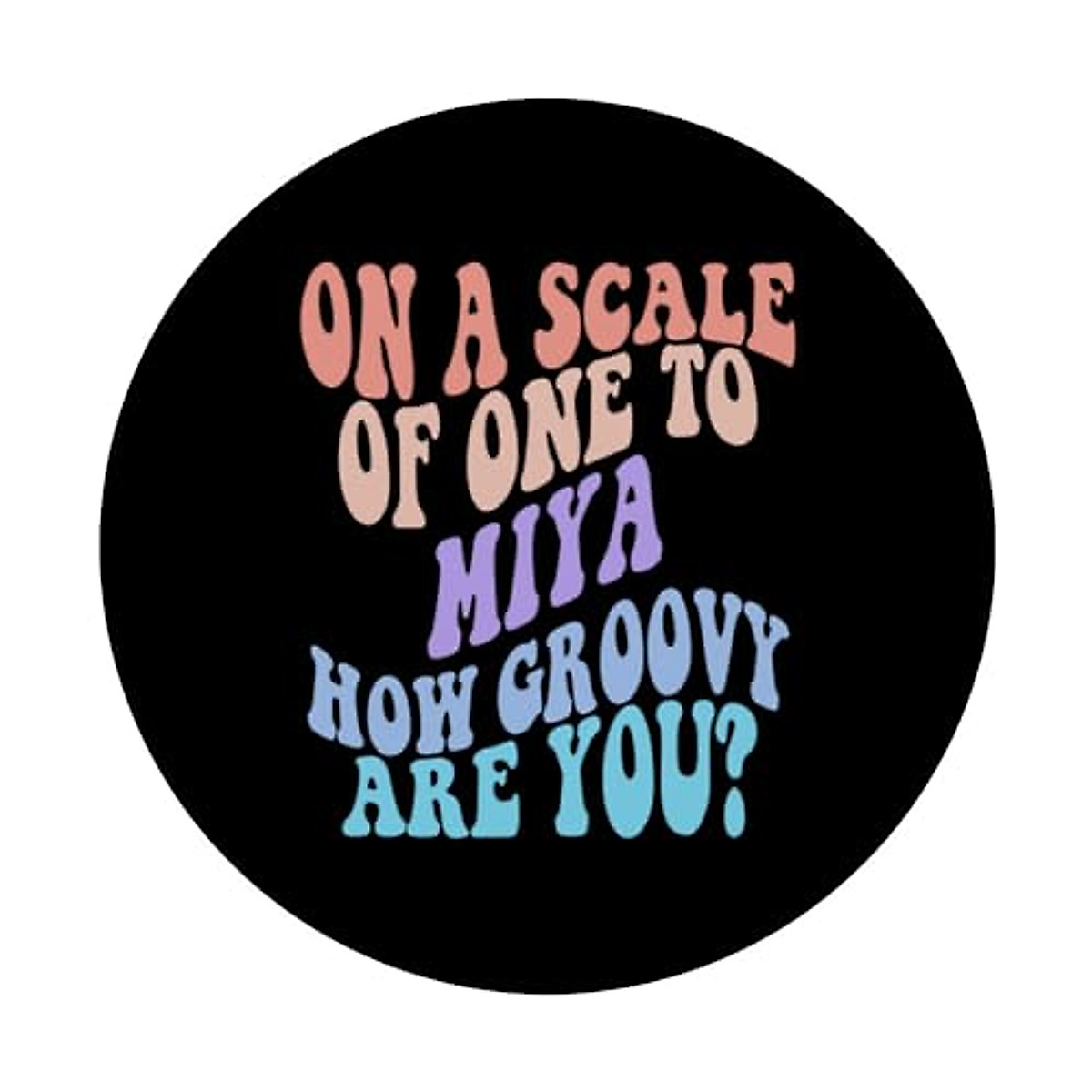 MIYA Cute Retro Girls Groovy MIYA Personalized Name PopSockets Standard PopGrip