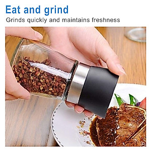 TINGFENG Epare Salt or Pepper Grinder, Best Spice Mill One Handed Pepper Grinder, Mini Unicorn Pepper Grinder( 1P) (Black)