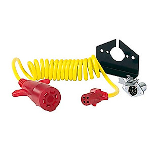 Hopkins Towing Solutions 47043 Endurance Flex-Coil Nite-Glow 7 Blade to 4 Round Adapter Kit Red & Yellow, 15 Inch