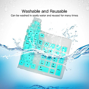 Keyboard Cover for Dell KB216 KB216p Wired & Dell KM636 Wireless Keyboard/Dell Optiplex 5250 3050 3240 5460 7450 7050/Dell Inspiron AIO 3475/3670/3477 All-in one Desktop Keyboard Skin, Mint Green