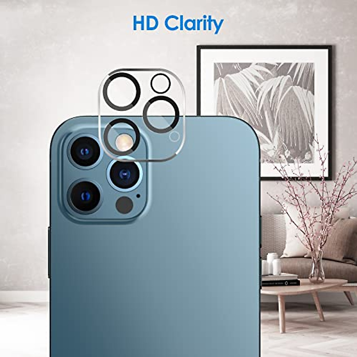 JETech Camera Lens Protector for iPhone 12 Pro 6.1-Inch, 9H Tempered Glass, HD Clear, Anti-Scratch, Case Friendly, Does Not Affect Night Shots, 3-Pack