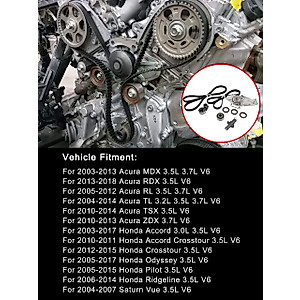 TKH002 Timing Belt Kit with Water Pump Kit Fits for Acura MDX RDX RL TL TSX ZDX Honda Accord Crosstour Pilot Odyssey Ridgeline 3.0 3.2 3.5 3.7L 2003-2017 Replace# TCKWP329 TKH-002