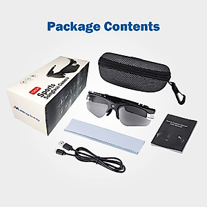 MingSung MS20 Camera Video Sunglasses, Built in HD1080P Camera, Film Hands Free for Sports, Hiking, Biking, Fishing, Scouting, Driving, Hunting(Include 32G MicroSD Card)