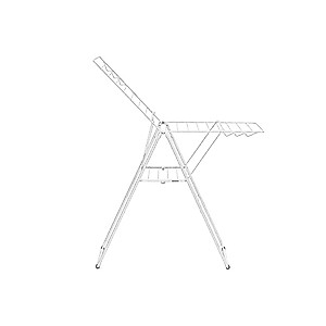 Brabantia HangOn Laundry Drying Rack (20m / Fresh White) Compact, Foldaway, Adjustable Indoor Stainless Steel Clothes Horse