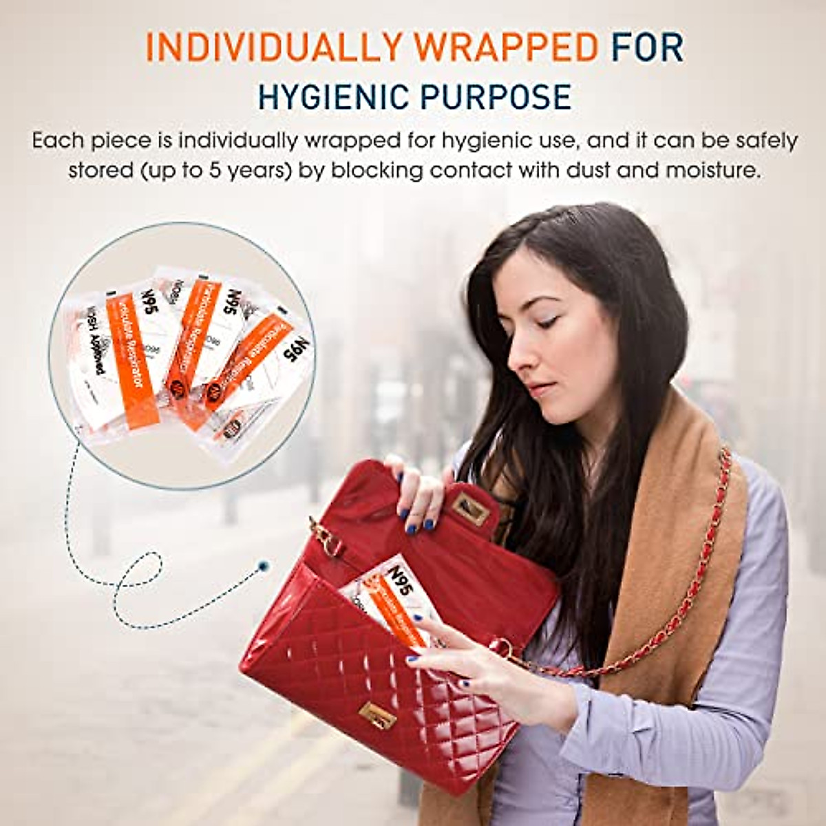 YQ YICHITA N95 Mask NIOSH Approved 20-Pack, Particulate Respirator N95 Face Masks Universal Fit - Individually Wrapped