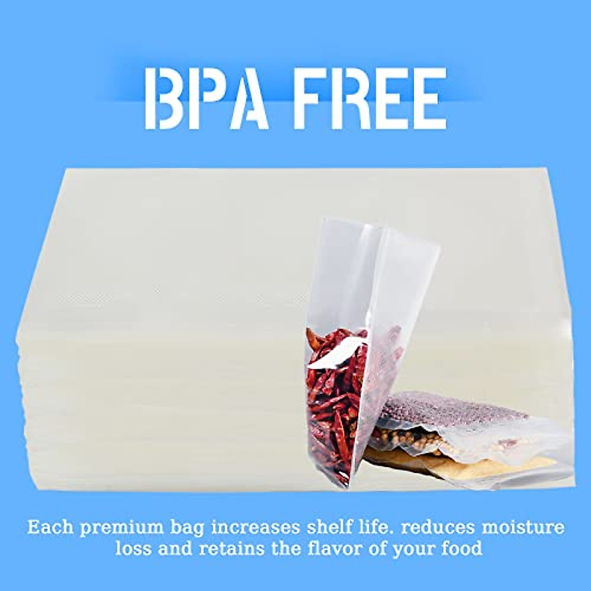 Gagedecy 100 Counts 7x10 inch Food Vacuum Sealer Bags,BPA Free,Airtight Food Storage and Sous Vide,Commercial Grade Meal Prep PreCut Bags,Compatible with Vac Sealer