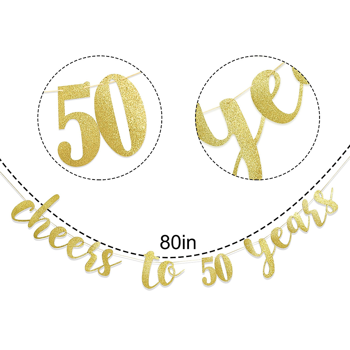 Cheers To 50 Years Banner - 50th Birthday Banner,50th birthday decorations,50th banner
