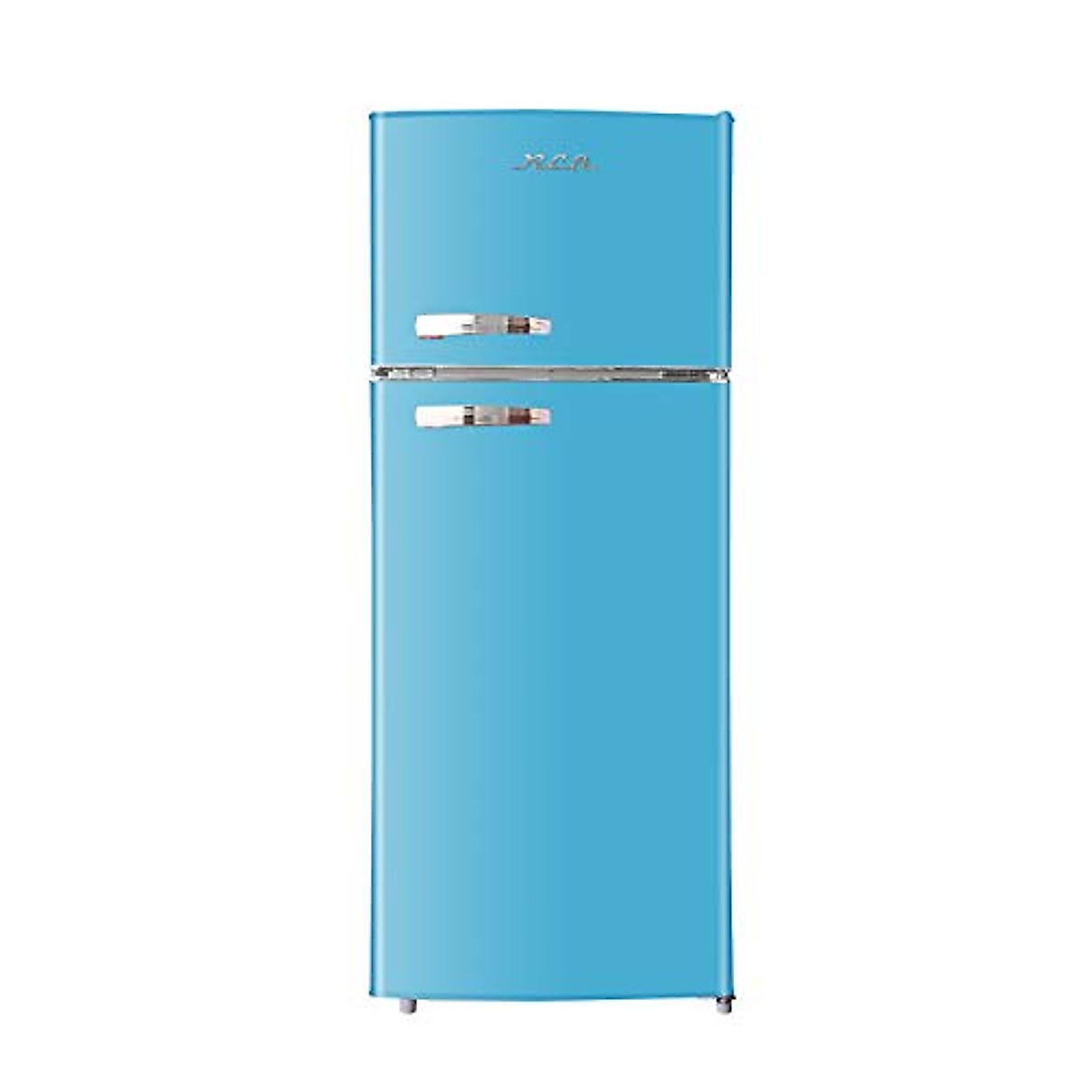 RCA RFR1055-BLUE, Retro 2 Door Apartment Size Refrigerator with Freezer, 10, Blue, cu ft