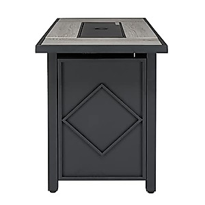 YUFUDE Propane Fire Pit 50,000 BTU Gas Fire Pit Table with Ceramic Tile Tabletop, Rectangle Gas Firepit Table for Garden/Patio
