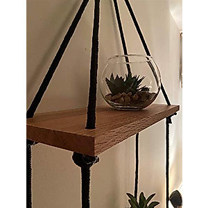 Addikts Hanging Shelves – Set of 2 Floating Wooden Shelves – Natural Oak Triangle Shelf – Indoor Plant Shelf – Unique Wall Décor for Bedroom, Bathroom or Kitchen – Minimalist and Modern Design
