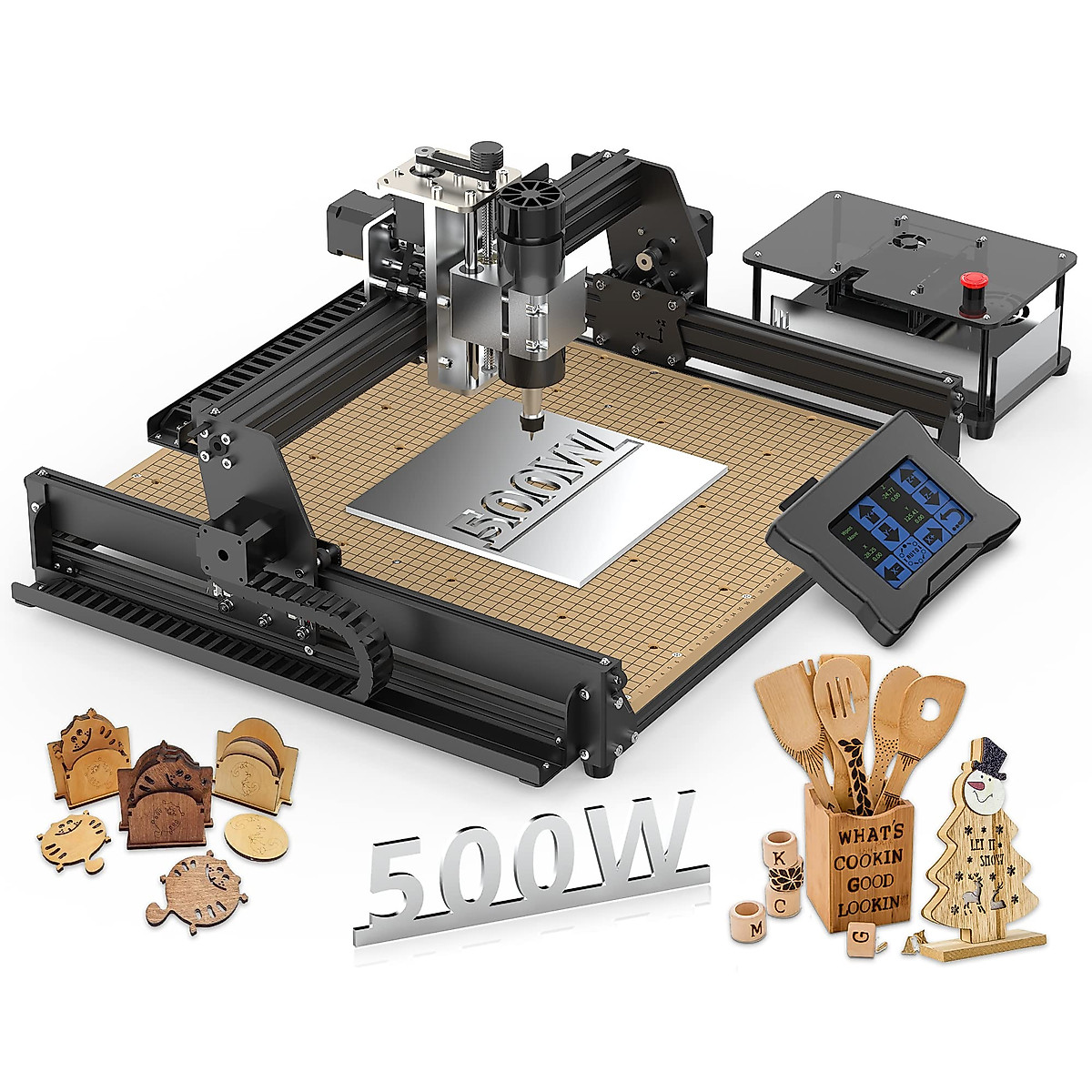 500W CNC Router Machine, MYSWEETY 4540 CNC Wood Router 3 Axis Metal Milling Machine for Engraving Carving Wood Acrylic MDF PCB Plastic, Working Area: 430 * 390 * 90mm(16.9 * 15.4 * 3.5inch)