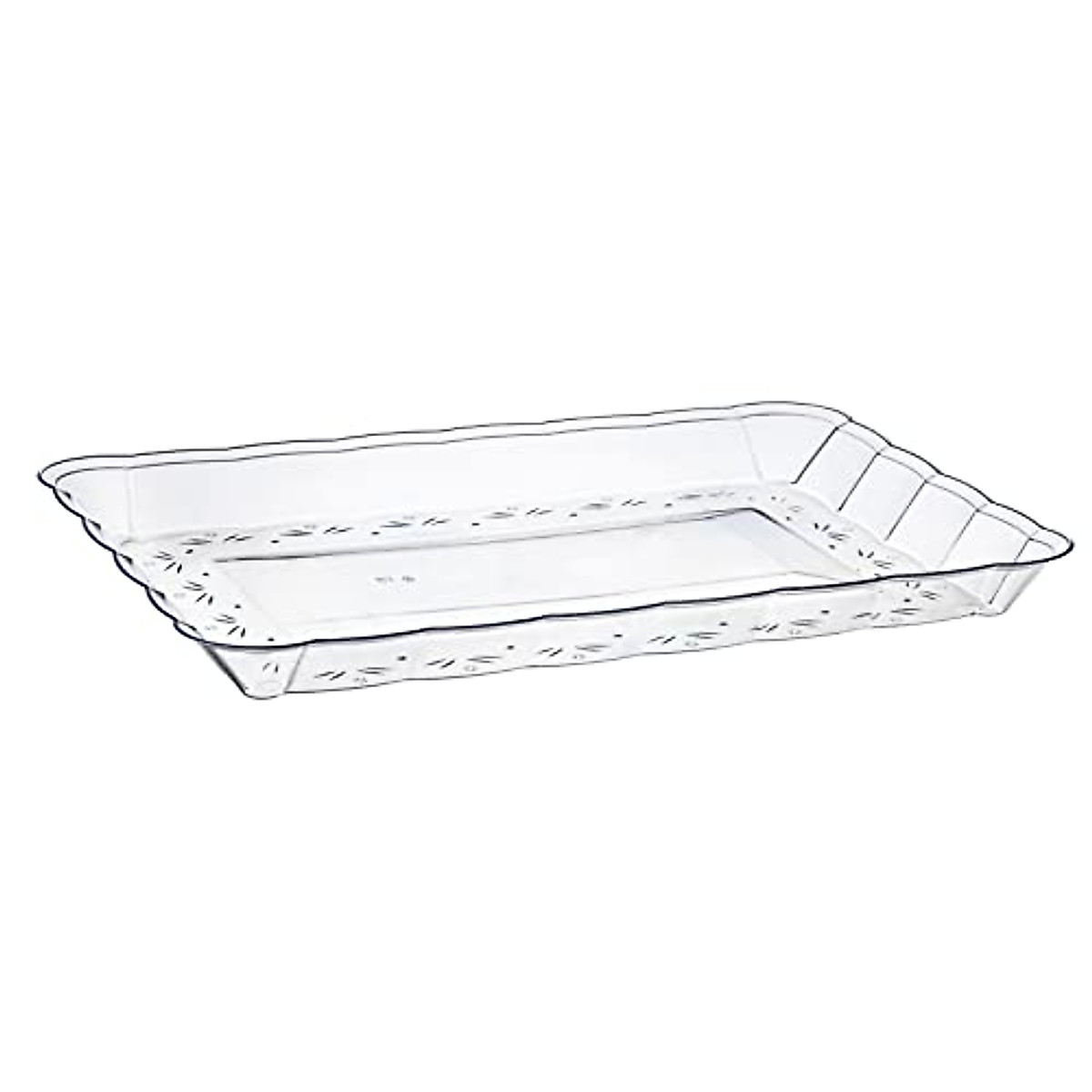 Plastic Serving Trays 9" X 13" Rectangle Serving Platters 4-Pack Clear Party Tray Durable Serving Platter - Disposable Serving Food Tray - Rectangular Cake, Fruit, Cookie Tray - Posh Setting