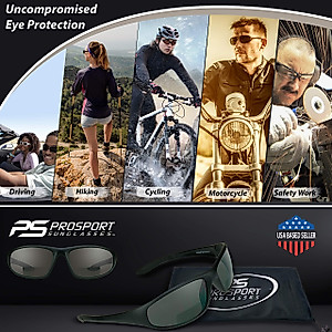 proSPORT Bifocal Sunglasses for Men Women +2.00 Safety Readers Sport Dark Black…
