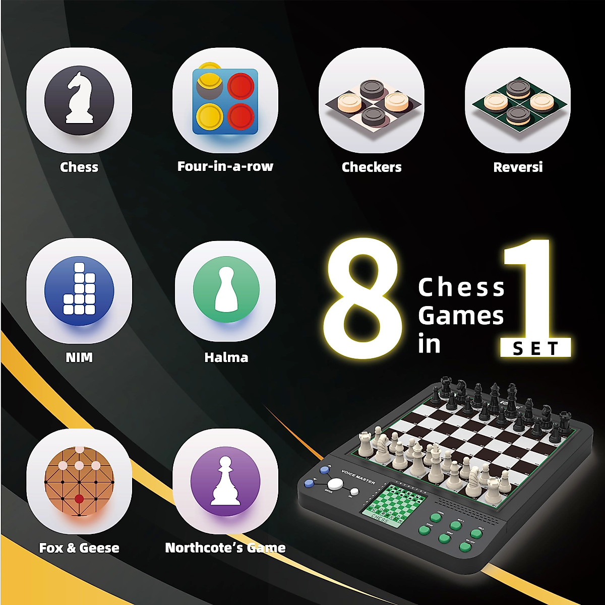 iCore Electronic Chess Set - Teach and Play with The Smart Chess Computer Game Board - Ideal for Beginners and Improving Players