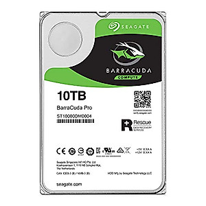 Seagate BarraCuda Pro 10TB Internal Hard Drive Performance HDD – 3.5 Inch SATA 6 Gb/s 7200 RPM 256MB Cache for Computer Desktop PC, Data Recovery (ST10000DM0004)