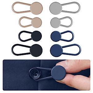 KUNTAERY 8 PCS Button Extenders for Jeans, Pants Waistband Expanders, Instant Waist Extender Buttons for Women and Men, No Sew Jeans Waist Extension 1-1.4 Inches