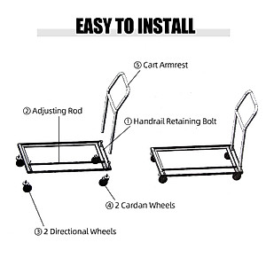Folding Chair Dolly Black Multifunction Folding Chair Cart Commercial, Folding Chair Storage Cart with 2 Swivel Casters, Storage and Transport Dolly for Plastic Resin and Wood Folding Chairs