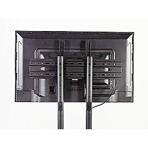 VIVO Mobile TV Cart for 32 to 83 inch Screens up to 110 lbs, LCD LED OLED 4K Smart Flat, Curved Panels, Rolling Stand, Dual Laptop Shelves, Locking Wheels, Max VESA 600x400, Black, STAND-TV01B