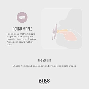 BIBS Pacifiers Colour Collection | Natural Rubber Baby Pacifier | Set of 2 BPA-Free Soothers | Made in Denmark | 6+ Months (Pack of 2) | Cloud