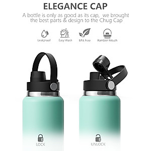 ALIENSX Spout Lid for Yeti Rambler Water Bottles, BPA Free, Ideal Chug Cap for Yeti Tumbler 18/26/36/46/64 oz, Replacement Lids with Screw Cap and Flexible Handle