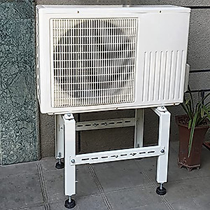 Mini-Split Air Conditioner Bracket Floor Stand, Ground Mounting Bracket for Outdoor Ductless Mini Split Air Conditioner, Galvanized Steel Condenser Bracket Heat Pump Base, Universal Design