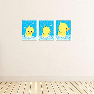 Big Dot of Happiness Ducky Duck - Rubber Ducky Nursery Wall Art and Kids Room Decorations - Gift Ideas - 7.5 x 10 inches - Set of 3 Prints