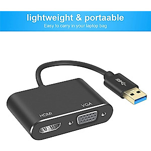 USB 3.0 to HDMI &VGA Display Adapter HD 1080P Video Converter for Laptop Notebook Computer Windows 7/8/10