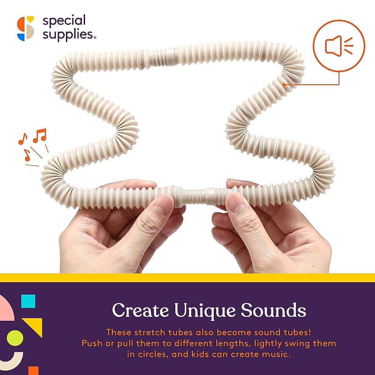 Special Supplies Fun Pull and Stretch Tubes for Kids - Pop, Bend, Build, and Connect Toy, Provide Tactile and Auditory Sensory Play, Colorful, Heavy-Duty Plastic (Camo-12)