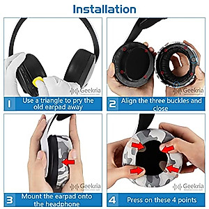 Geekria QuickFit Replacement Ear Pads for Sony Playstation 5 Pulse 3D PS5 Wireless Headphones Ear Cushions, Headset Earpads, Ear Cups Repair Parts (Camo)