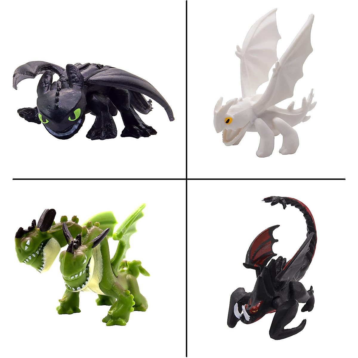 Toysvill Dragon httyd (Set of 12 pcs) / Light Fury, Night Fury (Toothless), Action Figures, Cake Toppers Figurines, Toys Gift Figure Toy