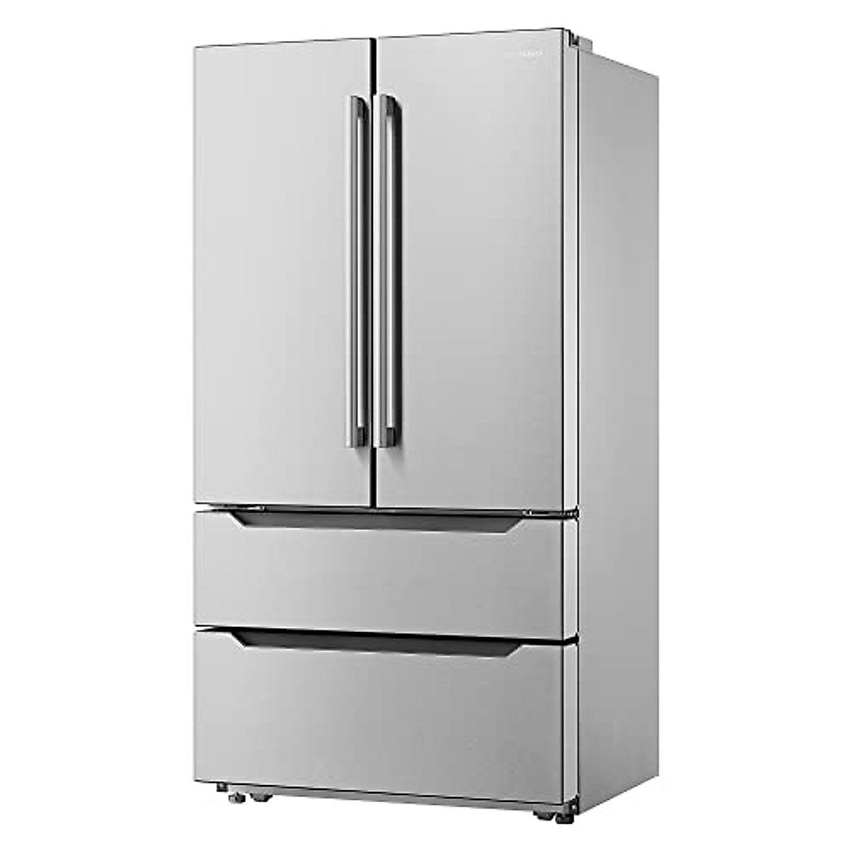 Cosmo FDR225RHSS-G 36 in Double French Door Refrigerator | Energy Efficient Fridge with 2 Drawer Bottom Freezer & Built-In Automatic Ice Maker/Chest, 22.5 cu. ft. Storage Capacity - Stainless Steel